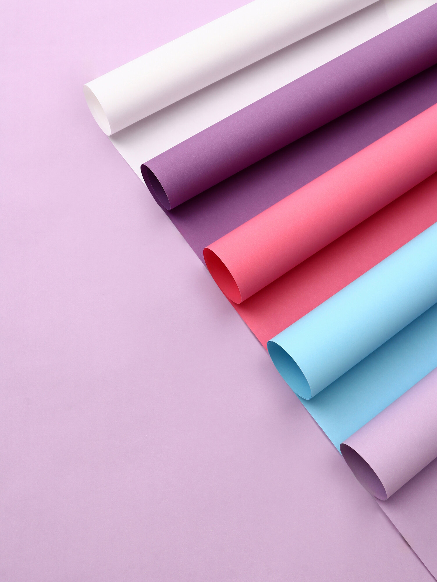 Бумага упаковочная крафт, двухсторонняя, Нежные сны , для упаковки подарков, набор 5 цветов, 50 х 68 см 5%, 2 набора по 5 шт.