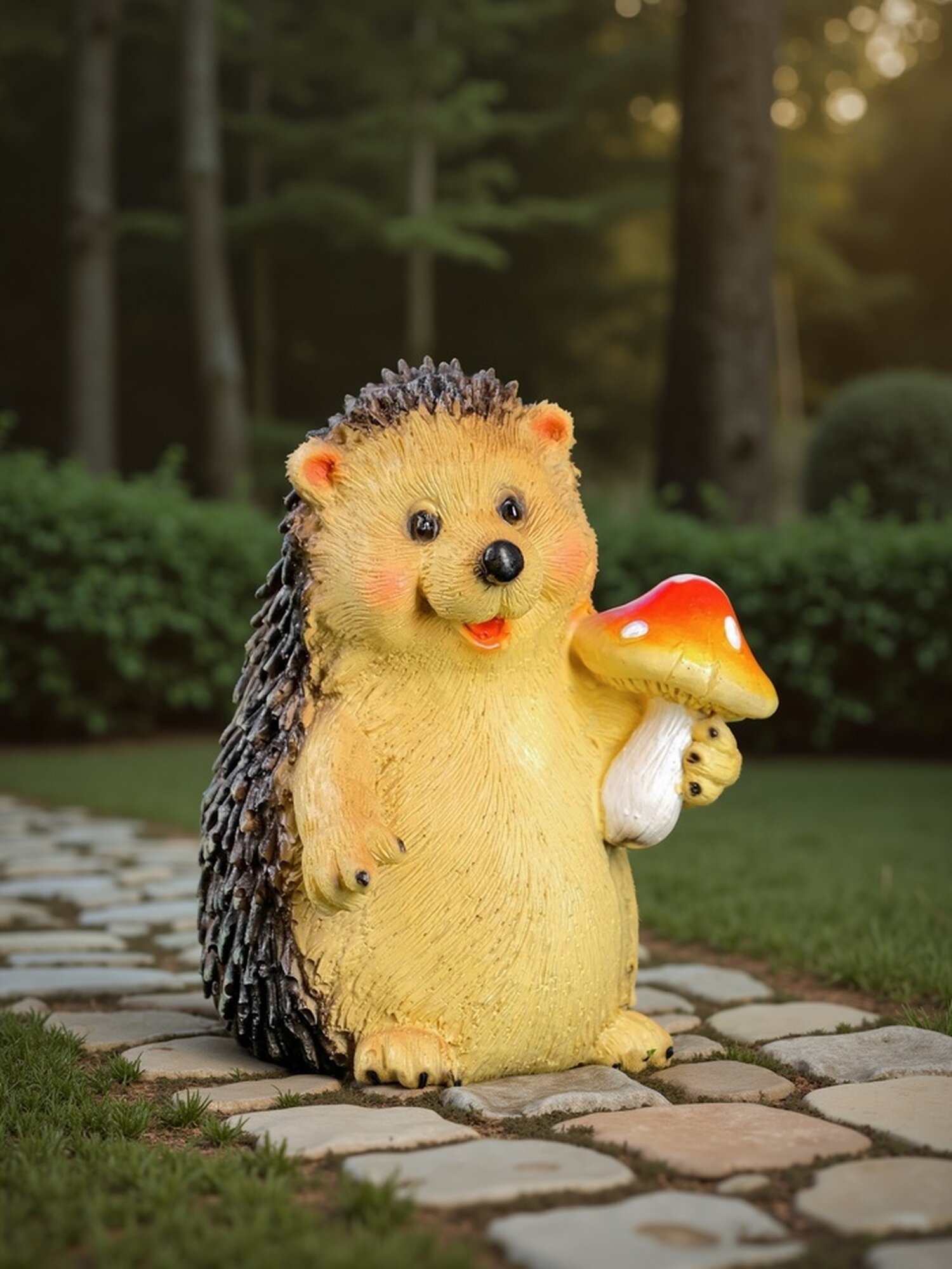 Садовая фигура Хорошие сувениры "Ежик с мухомором", 9x8,5x11 см