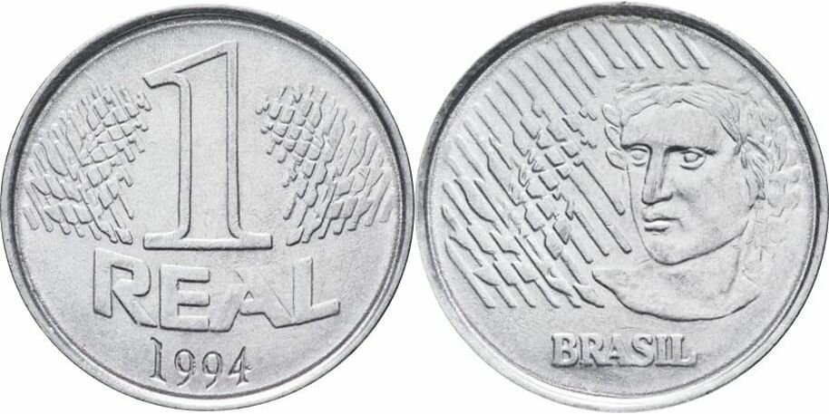 Бразилия 1 реал, 1994 Фигура Республики XF