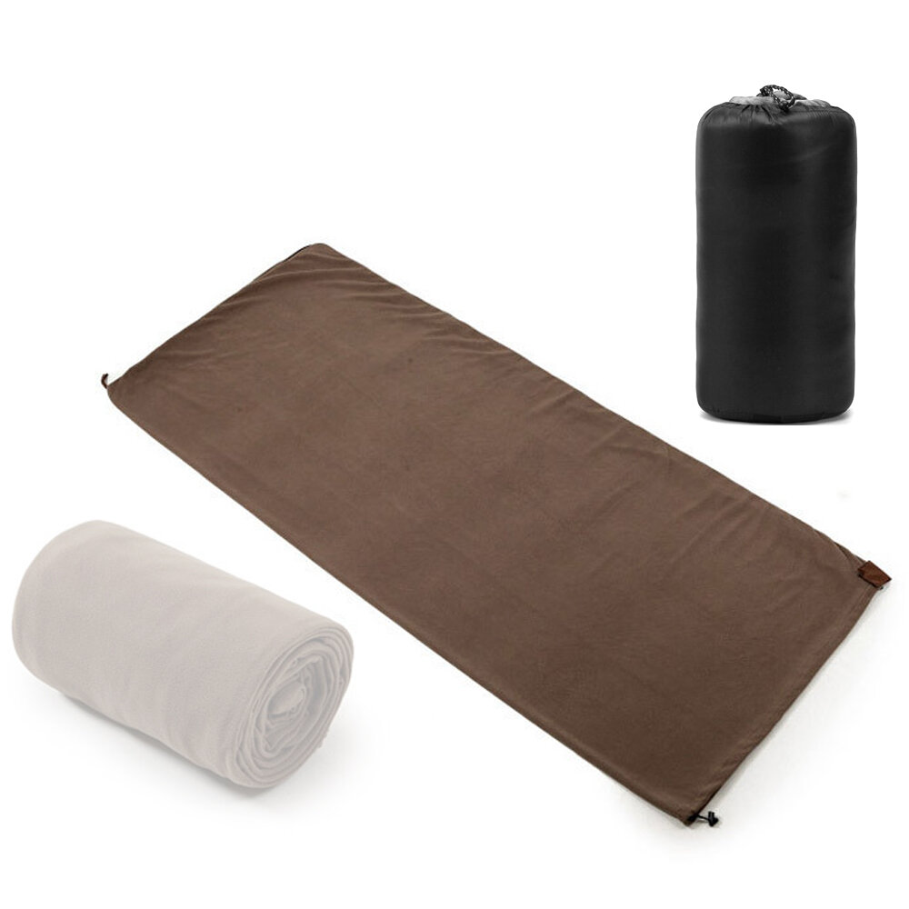 Спальник для открытом воздухе портативный аварийный легкий флисовый для кемпинга путешествий походов, цвет: бордовый, темно-зеленый, кофе, серый, королевский синий (выбор), материал: флис, размер изделия (развернутый): 1.8 * 0.8м, вес упаковки: 500г, в