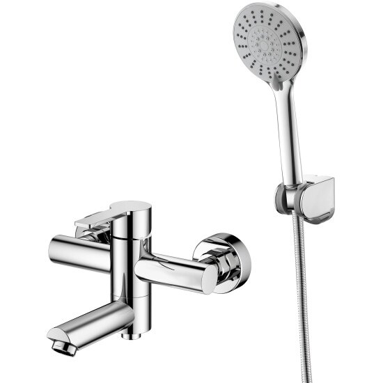 Смеситель для ванны и душа Agger Easy A3121200 однорычажный с душевым набором, хром глянцевый