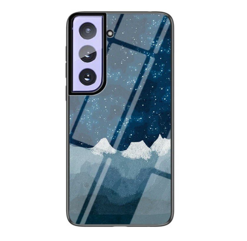 Силиконовый чехол MyPads для Samsung Galaxy S21 (SM-G991) с закаленным стеклом на заднюю крышку тематика Снежные горы