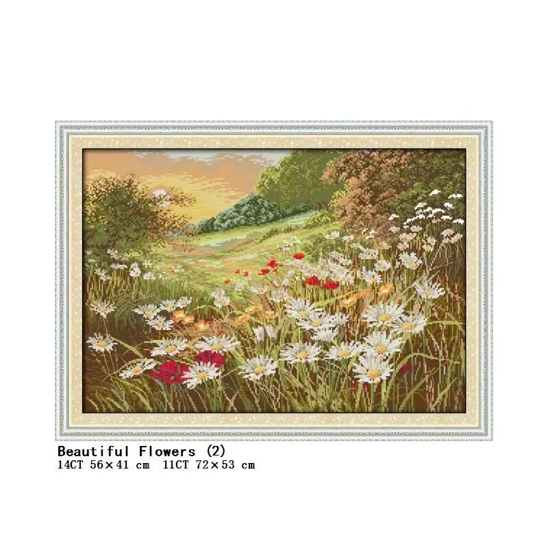 Набор для вышивки крестиком Joy Sunday Горные цветы 14CT 11CT F680(2), 11CT Printed