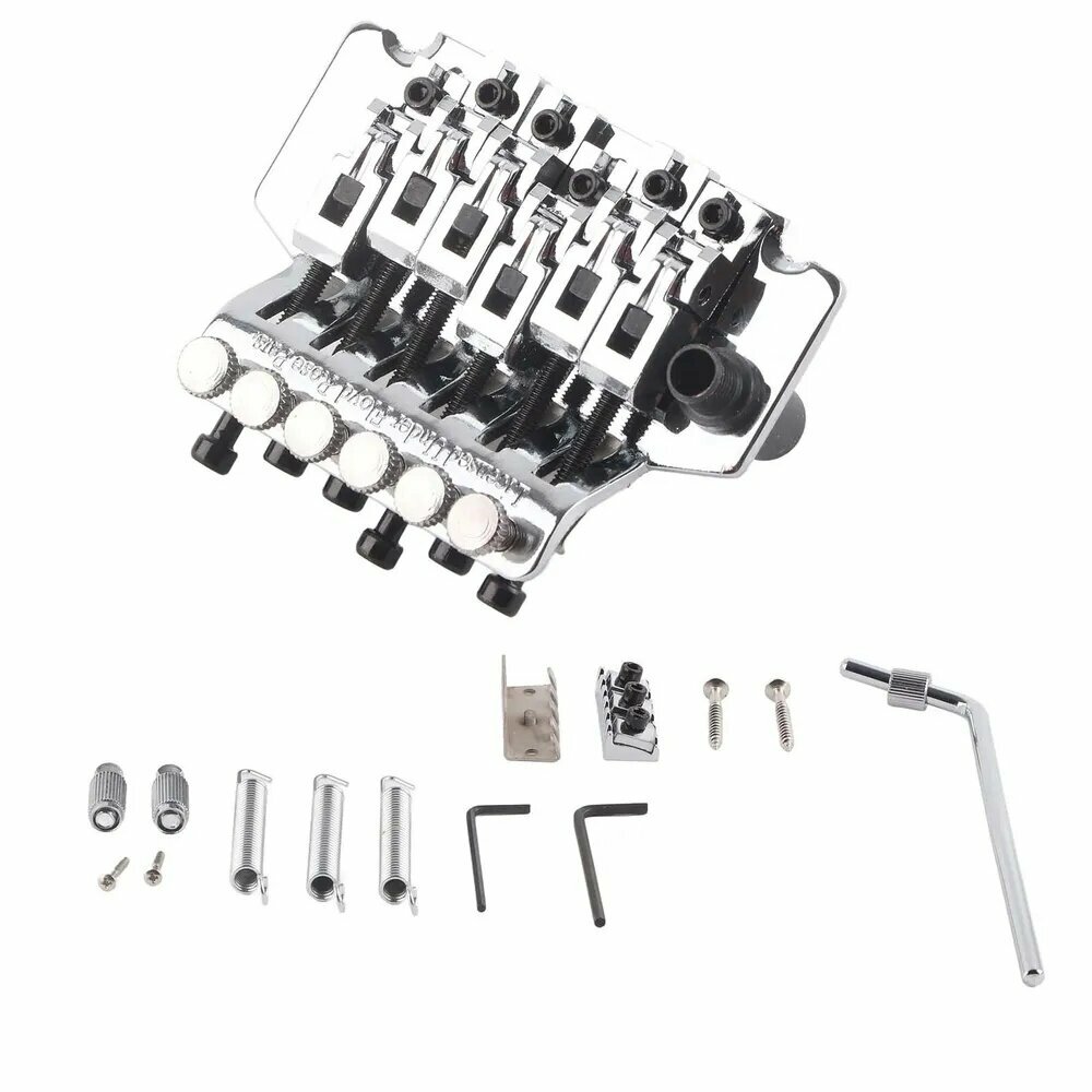 Электрогитара Floyd Rose double qin bridge серебристого цвета, система вибрато