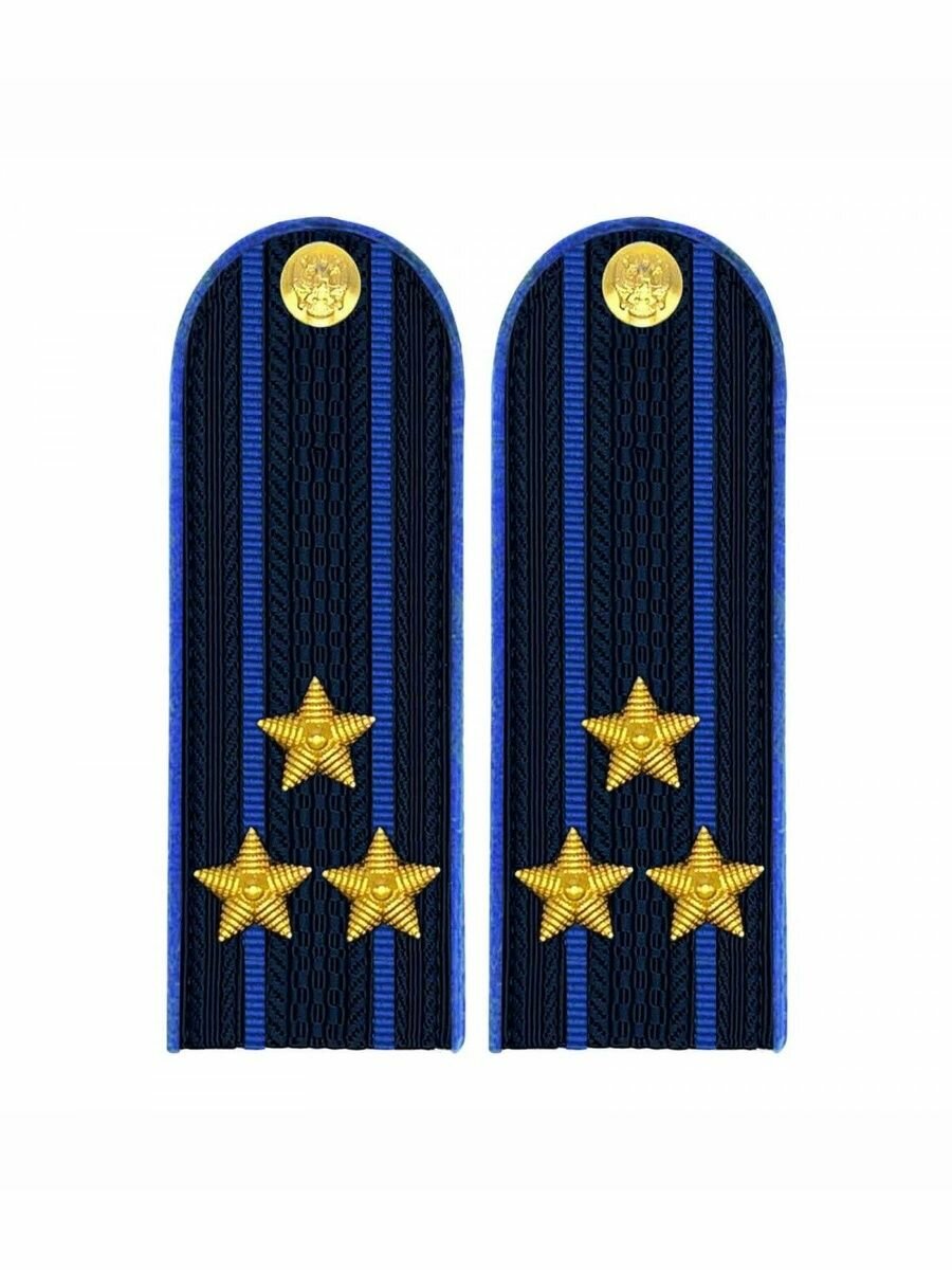 Погоны Минюст/Следствие темно-синие - полковник на китель без петлицы из картона