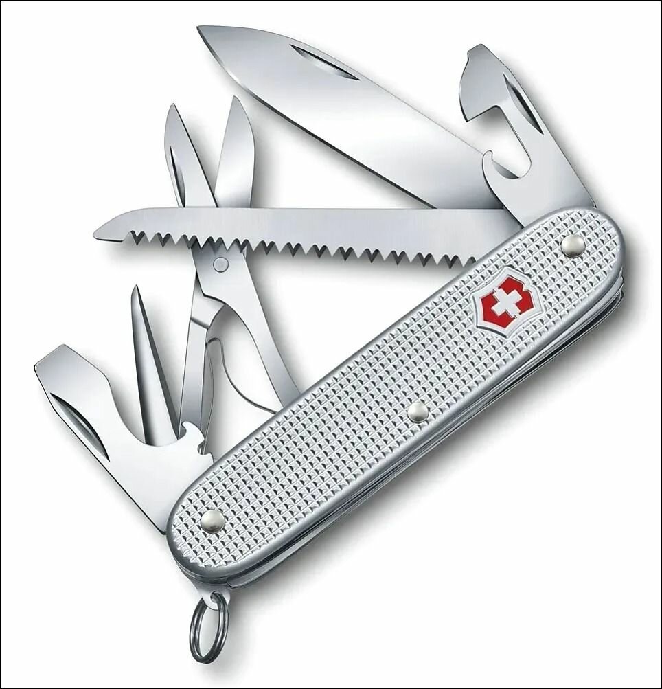 Victorinox Farmer X Alox 93 мм 10 функций нож перочинный серебристый картонная коробка