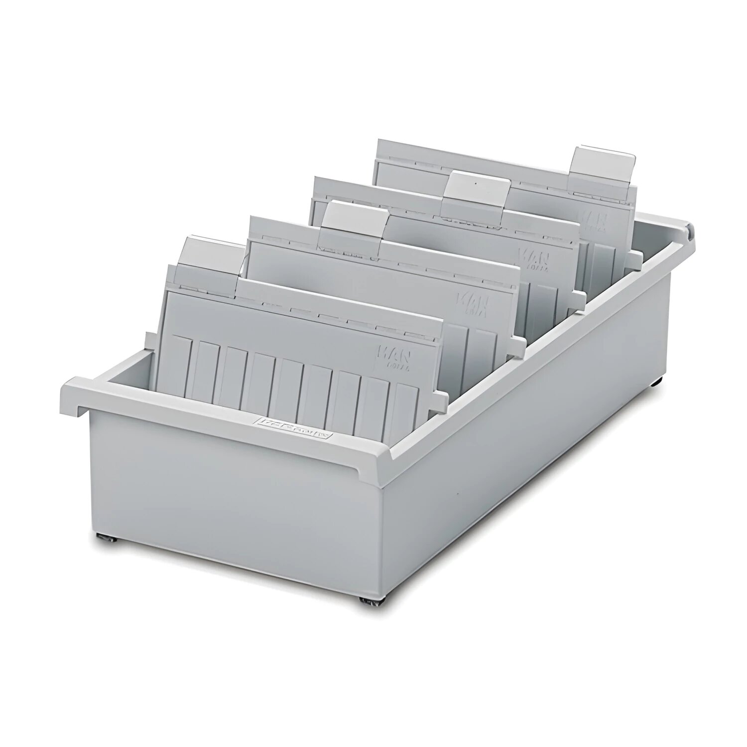 Картотека пластиковая формат А5 (210148 мм) горизонтальная на 1300 карт, серая, HAN (Германия), НА955/0/11