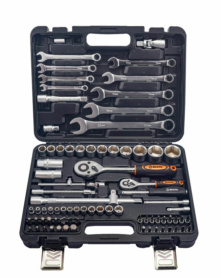 Набор инструментов, 1/2", 1/4", в кейсе 82 предм Вихрь