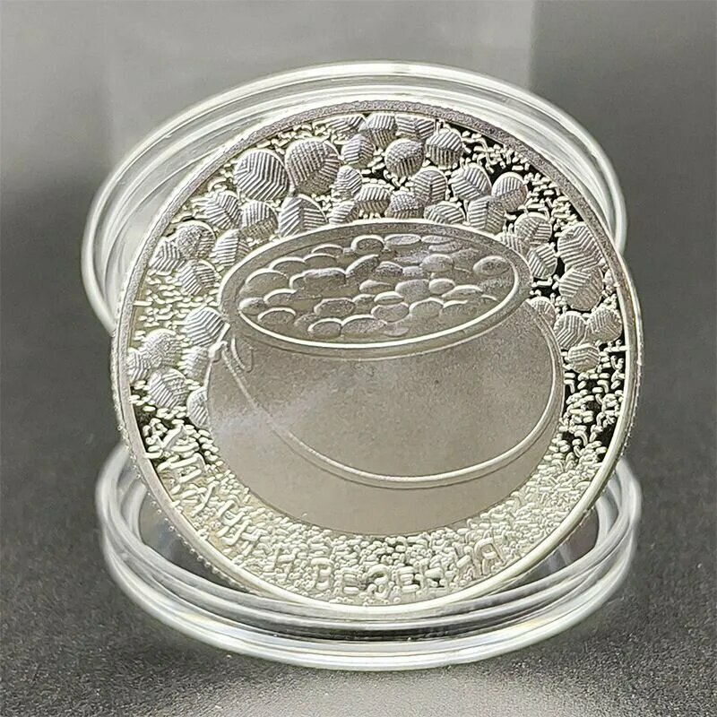 Двухцветная памятная монета "Русский рог изобилия", сокровище фэн-шуй с тиснением "Счастливое богатство"