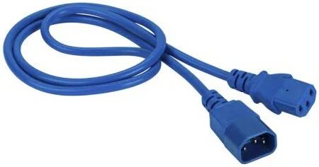 Шнур питания Lanmaster LAN-PP13/14-1.5-BL C13-С14 проводник:3x0.75мм2 1.5м 250В 10А синий