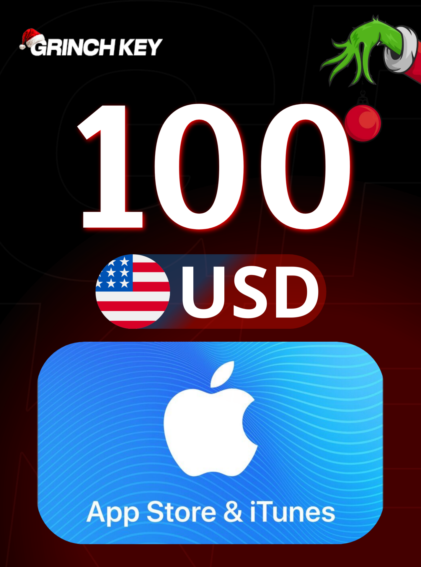 Подарочная карта Apple | Пополнение App Store&iTunes (Apple ID) | на 100$ Долларов