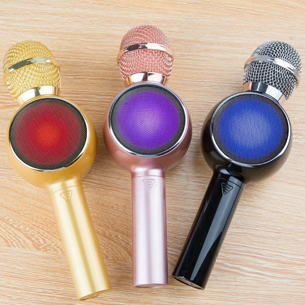 Микрофон караоке, беспроводной, Bluetooth, USB-флешка, черный