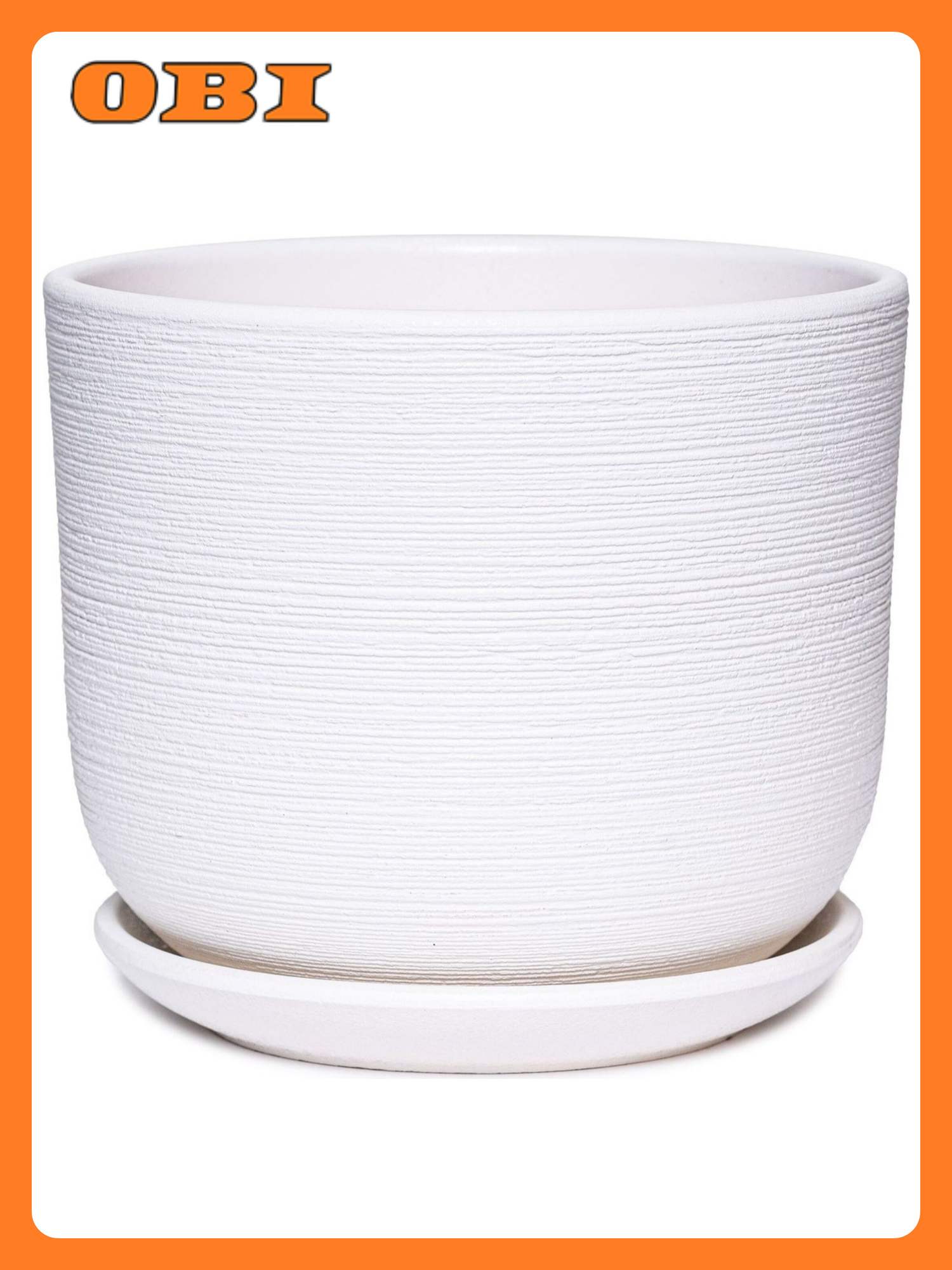 Горшок Крафт d12 см керамический белый с поддоном