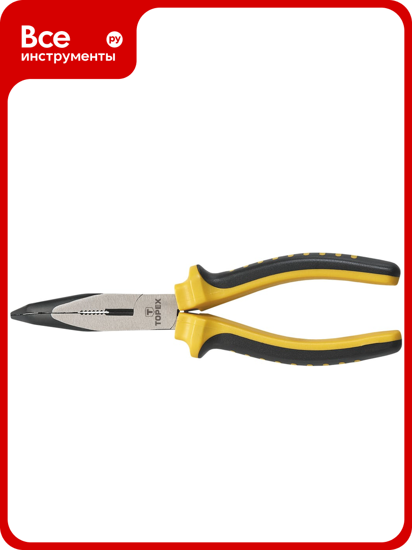 Удлиненные изогнутые плоскогубцы TOPEX 160 мм 32D103 для надежного зажима деталей