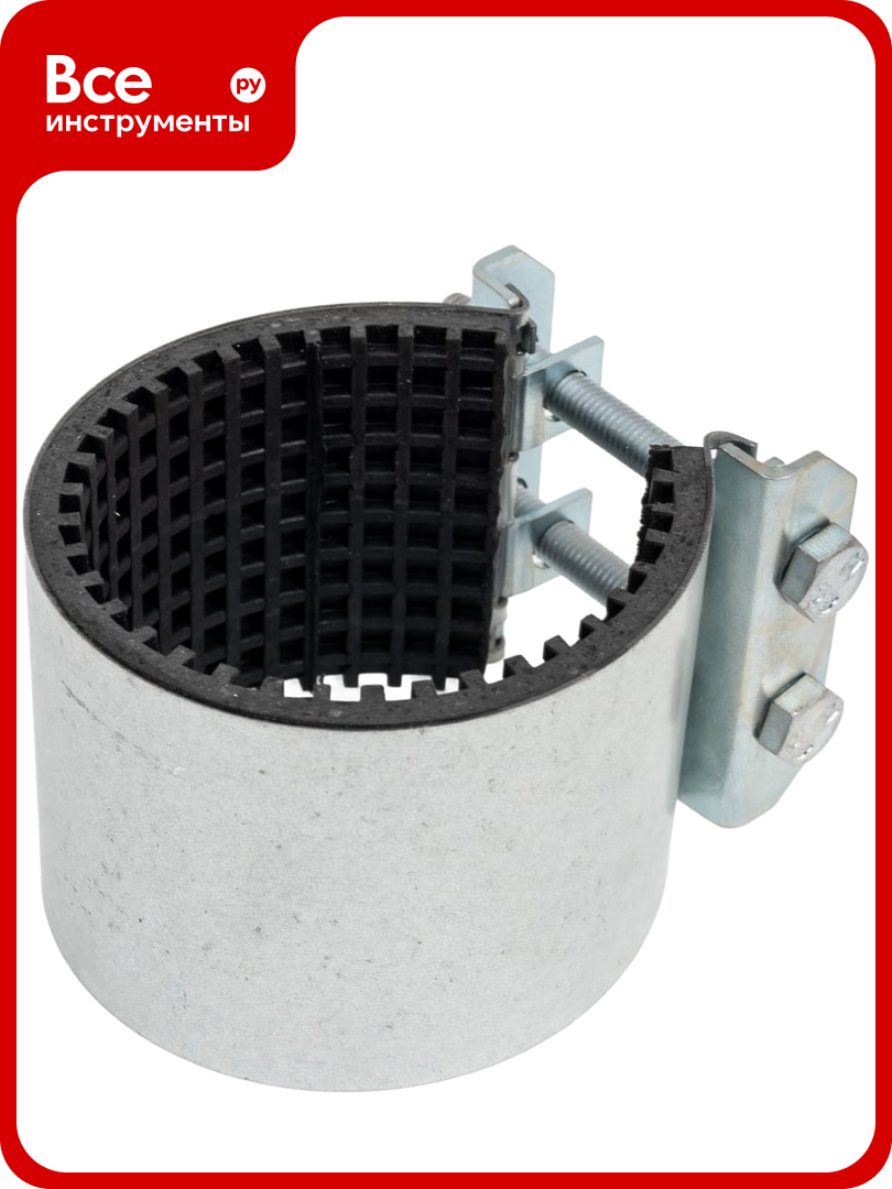 Хомут ремонтный Benarmo сталь оцинкованная, Краб, Ду65, 74-82 мм, 1/стор, L=70 013-4222