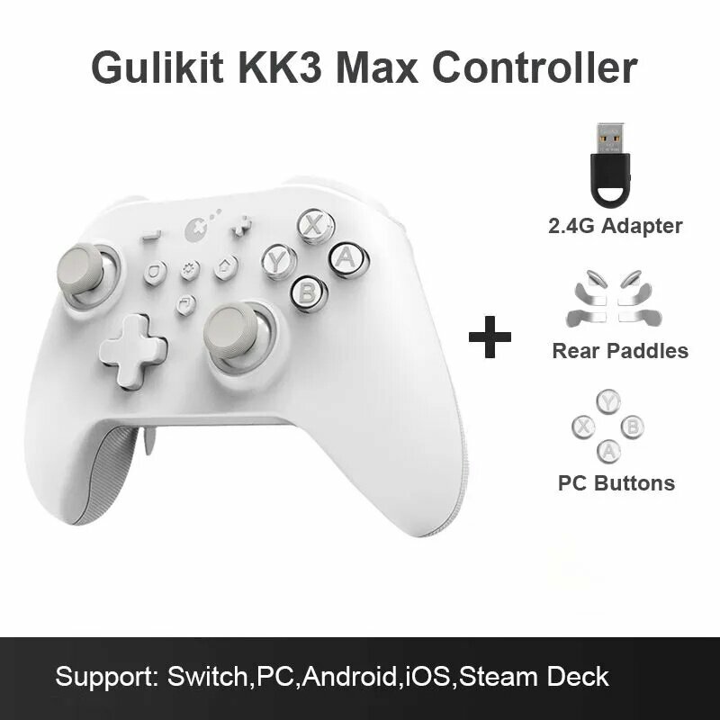 GuliKit KK3 MAX Контроллер NS39 King 3 Игровая ручка с джойстиком эффекта Холла и триггером для Windows Nintendo Switch Android iOS