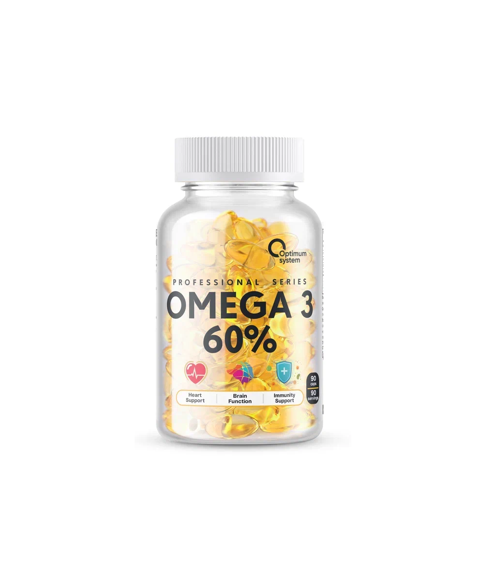 Optimum System Omega-3 60%, Омега 3 Рыбий жир 60%, 90 капсул