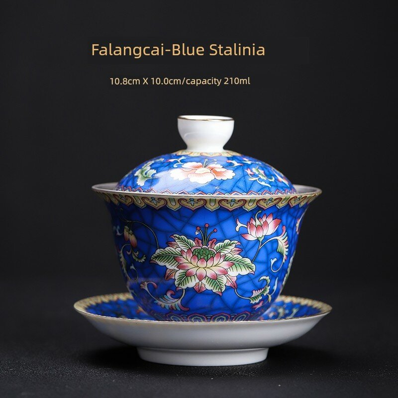 Эмалированная чашка с синим маком узором керамический чайник для традиционной чайной культуры