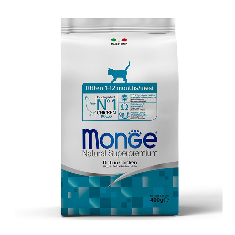 Корм сухой Монж с курицей для котят Monge Kitten 400 г
