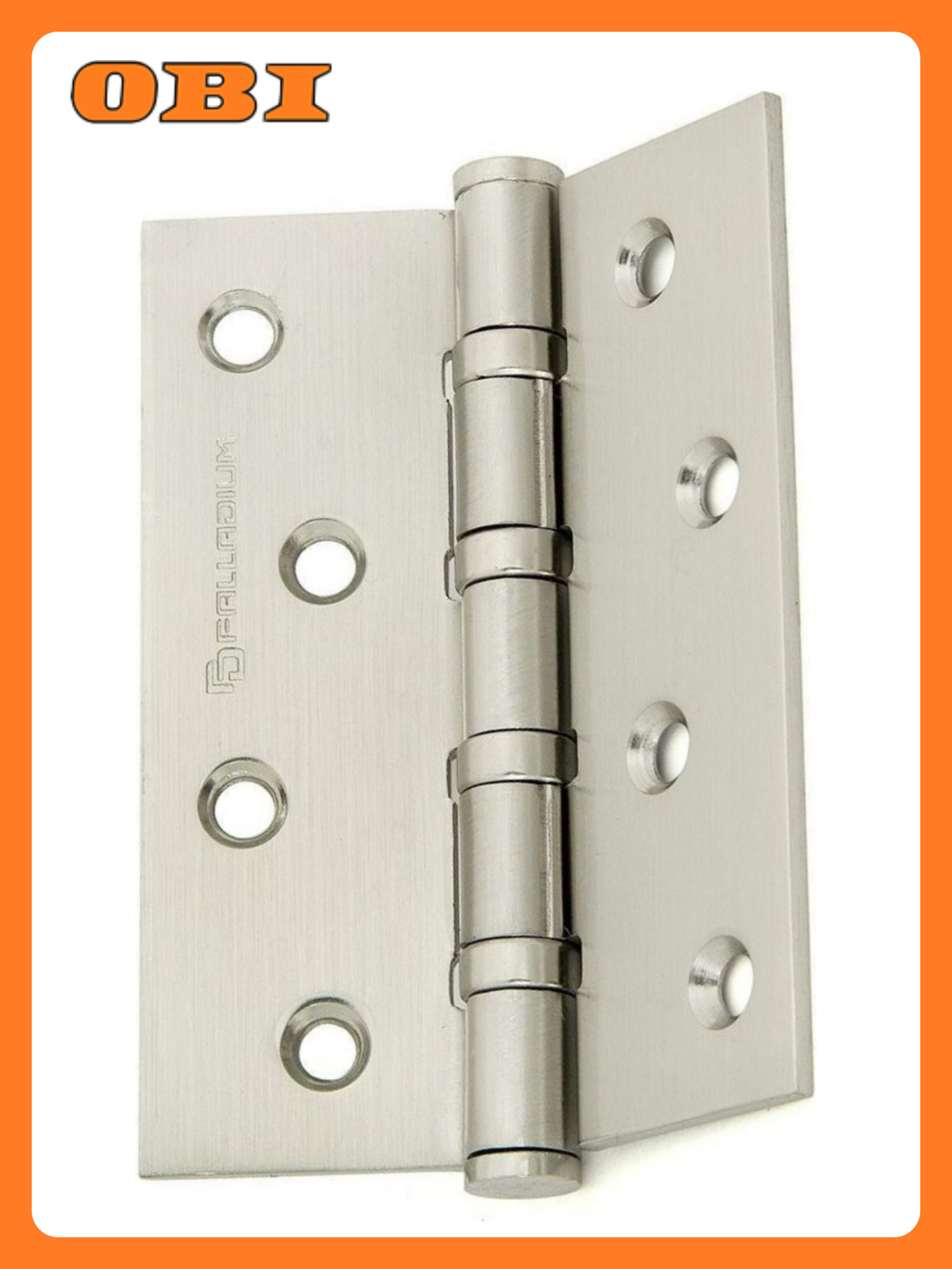 Дверная петля универсальная врезная Palladium 100х75х2,5 матовый никель