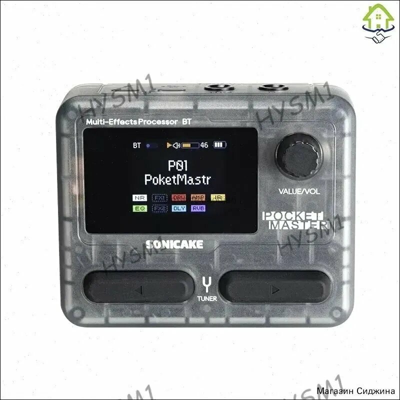 Электрогитара Sonicake с комплексным эффектом PocketMaster Pocket, Серая дымка,