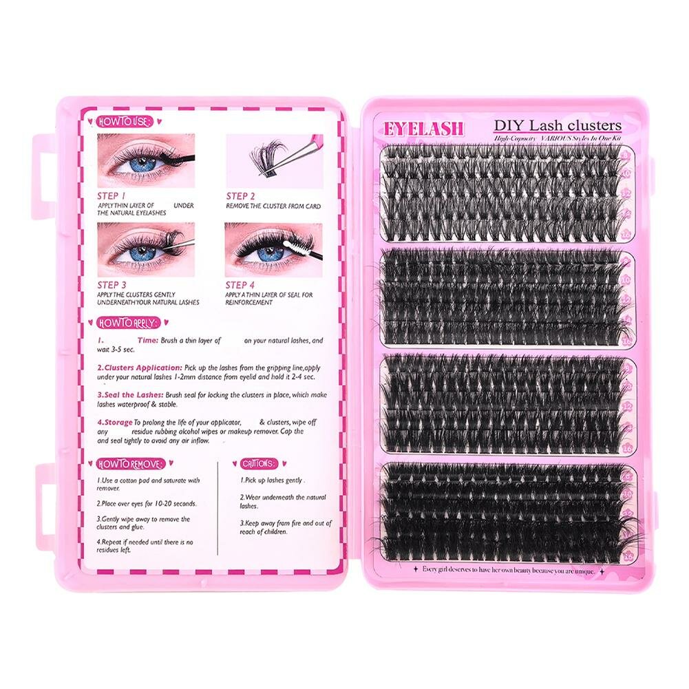 Пучки для накладных ресниц 8-16 мм,40-100D, объемные, для эффекта увеличения глаз