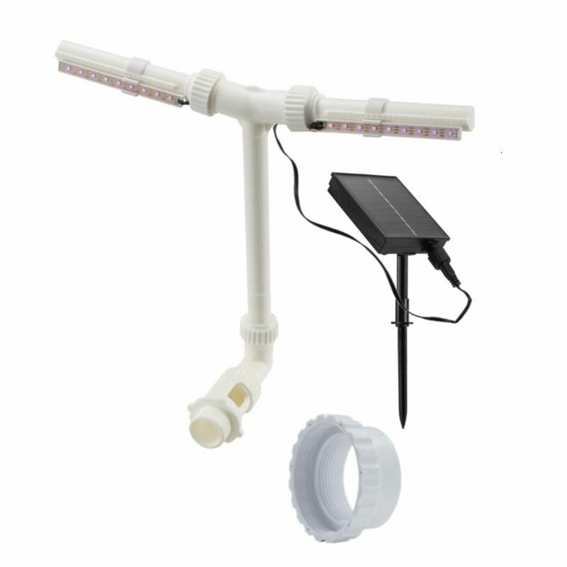 Солнечные фонтаны с двойными головками для бассейнов, с тихим насосом, долговечные, пластиковые, для открытого воздуха, - Стиль B