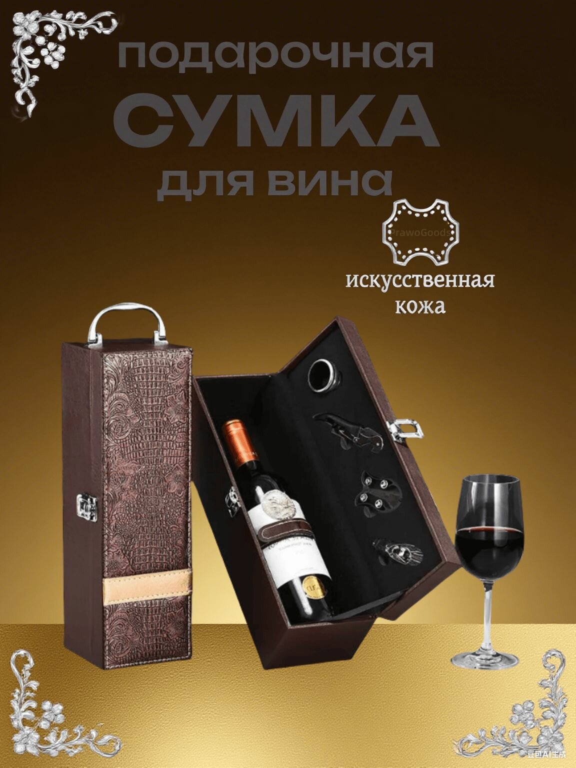 Подарочная коробка для вина и набор сомелье