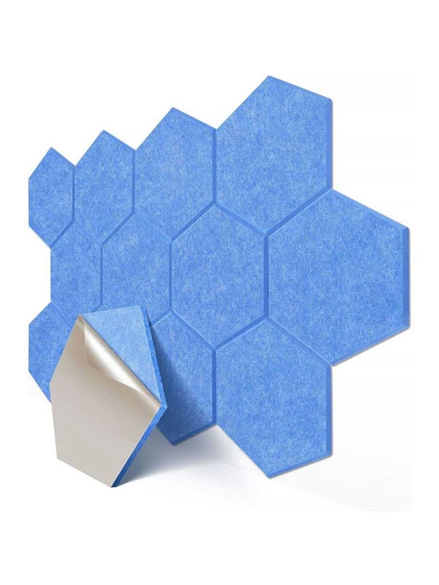 12 шт. Шестиугольный самоклеящийся Звукопоглощающий материал 30X26CM Шумоизоляция для перегородок декоративные панели для стен