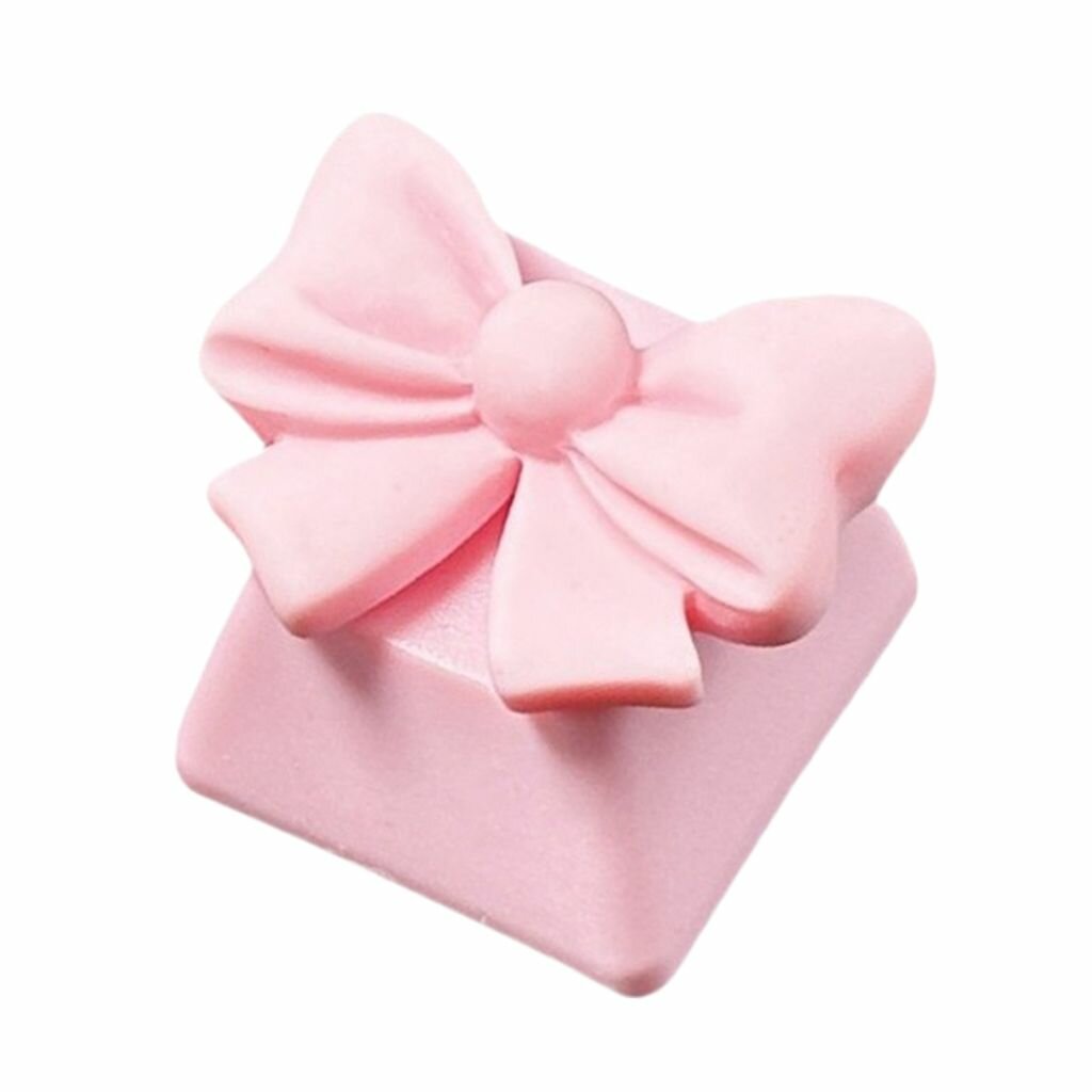 Колпачок для механической клавиатуры с перекрестной осью и бантиком, розовый