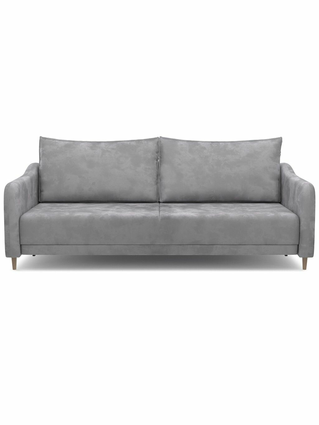 Прямой диван-кровать, раскладной PUSHE, Бьёрг, велюр, серый Nebby 316