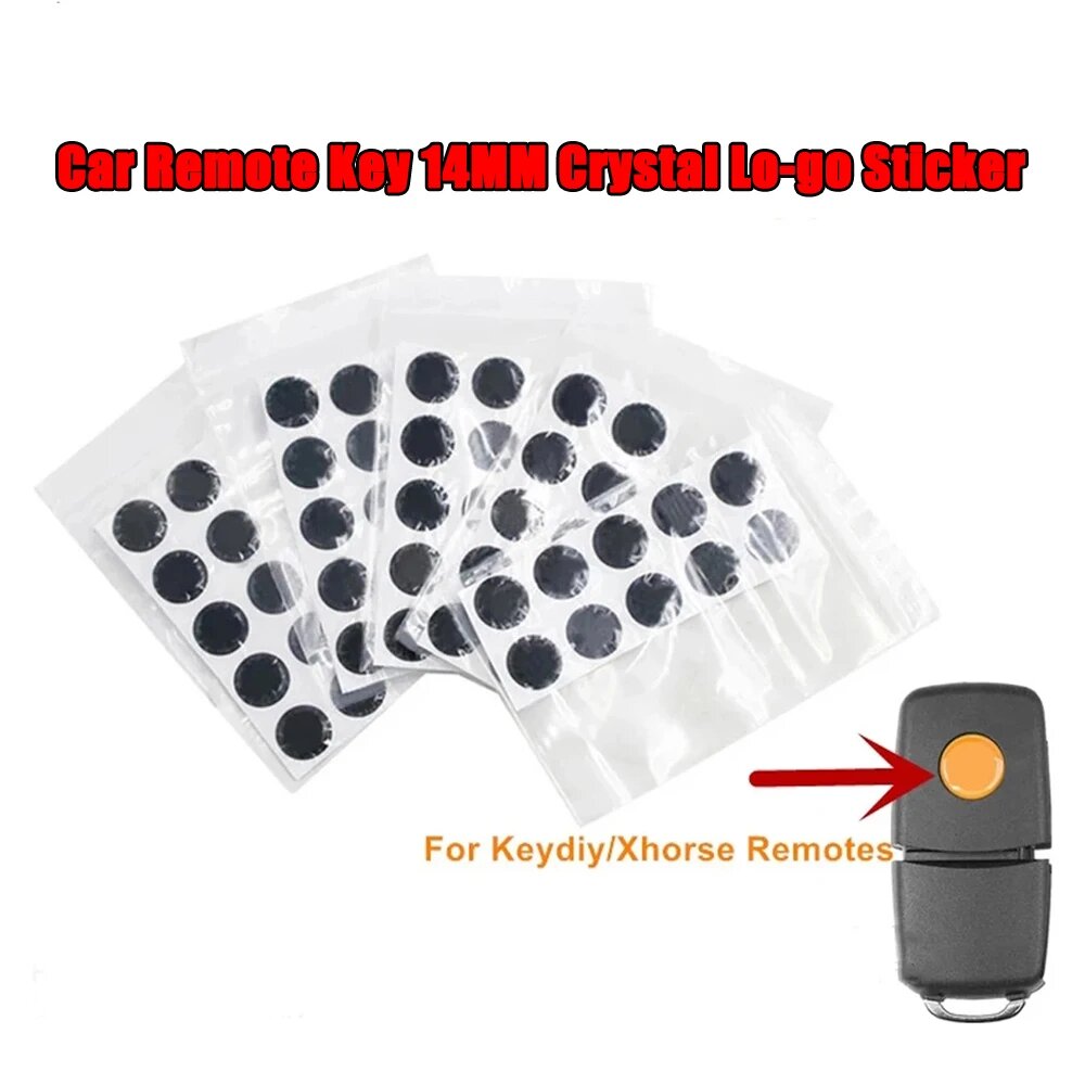Автомобильный дистанционный ключ, наклейка с кристаллом логотипа, 14 мм, эпоксидная смола для KEY-DIY KD XHO-RSE VV-DI, пульт дистанционного управления для большинства автомобилей, дистанционный ключ 20pcs, for Suzuki