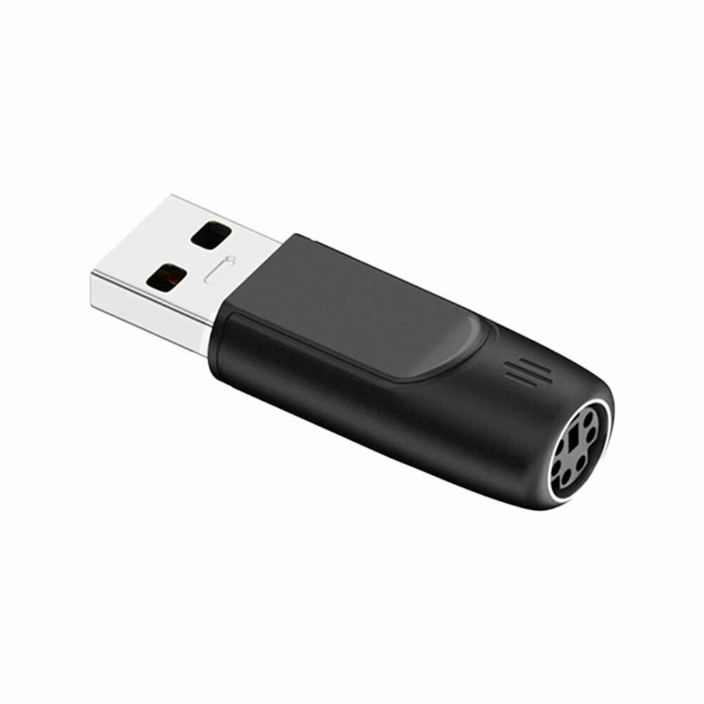 Штекер - переходник (адаптер) с USB (папа) на PS/2 (мама) конвертер для клавиатуры, мышки компьютера ПК (Черный, Зеленый) 1шт
