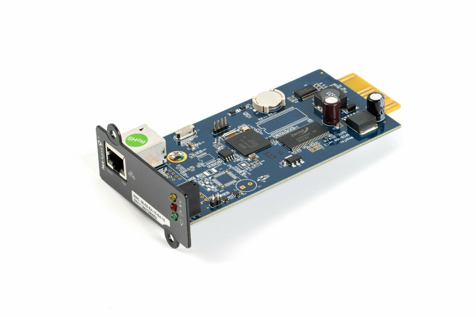 Сетевая карта Powercom SNMP CY504 - RJ-45 синий, 10/100 Мбит/с