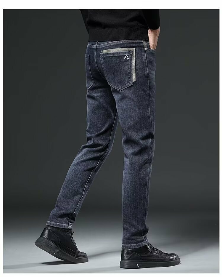 Тренд RONG CH Мужские Джинсы Высокий Улица Потертые Слим Тейперд Деним, Размер_31