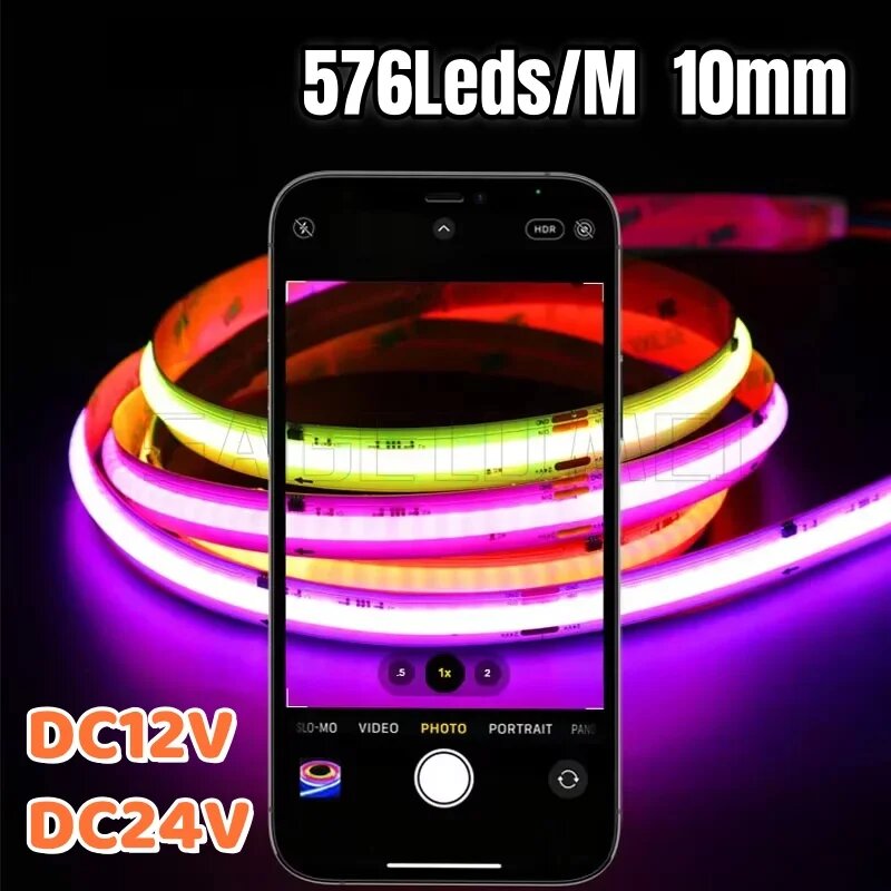 RGBW COB светодиодная лента 5м 576leds/м 10мм для домашнего декора DC24V