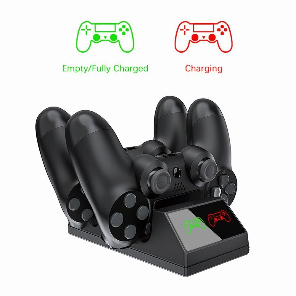 Док-станция для зарядки контроллеров PS4 Dual Dock с 2 кабелями Micro USB для быстрой зарядки контроллеров PS4 Slim Pro