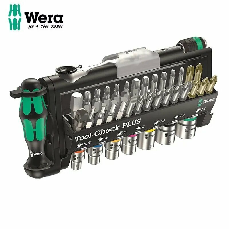 Wera 05056490001 сверлить Tool-Check PLUS 39 шт Нескользящий просверленный твердый Быстрая идентификация