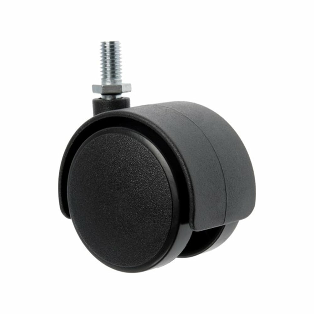 Мебельная колесная опора Tech-Krep D50 мм М8, поворотная, без тормоза, с резьбой, черный пластик 129978