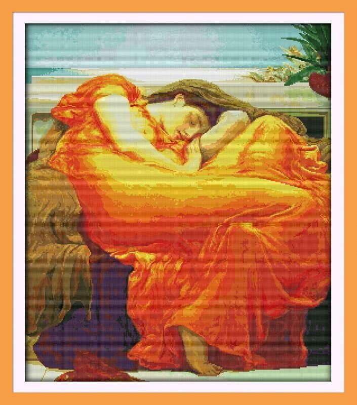 Эксклюзивный набор для вышивки крестом 58x66 см, схема для 14CT Спящая красавица