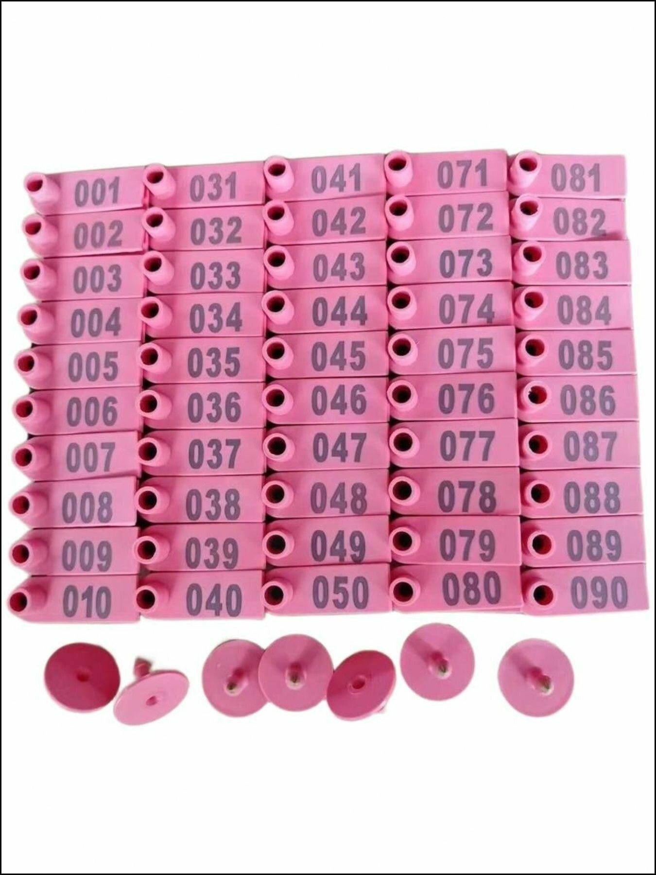 Эксклюзивные нумерованные ушные бирки для животных 100 штук, размер 48 на 18 мм при толщине 1,5 мм, предназначены для овец и коров