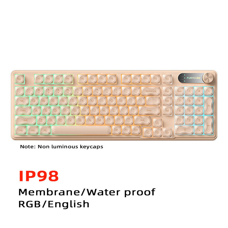 Клавиатура FURYCUBE IP98 с механическим ощущением, водонепроницаемая, для компьютерных игр, киберспорта, высокого внешнего вида, проводная, бесшумная