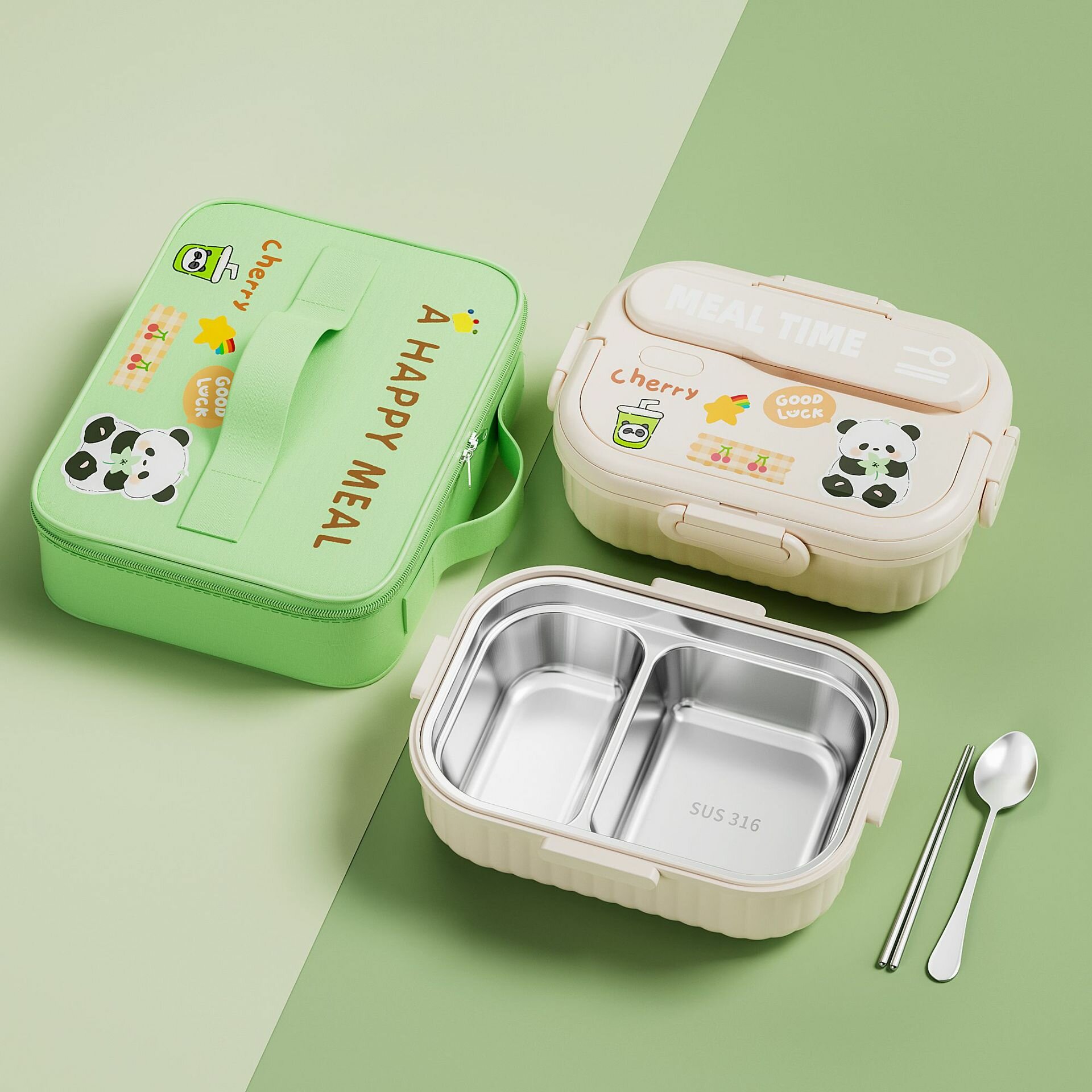 Ланч-бокс из нержавеющей стали 316 Unicorn, изолированный ланч-бокс для студентов, девочек, школьный бенто-бокс, детский контейнер