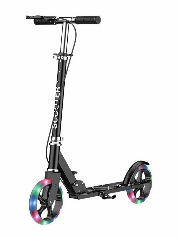 Самокат с ручным тормозом для взрослых, молодежный складной городской самокат для кампуса Колесо вспышки