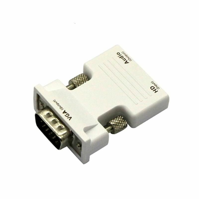 HDMI-COM TO VGA Adapter Converter 1080p Женский мужчина для ПК Ноутбук телевизионный проектор видеоплеер видеоплеер, - Белый без линии