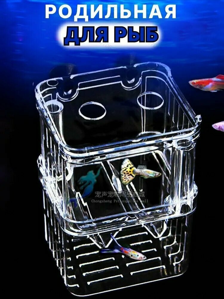 Родильня для рыб, отсадник для мальков рыбы, изолятор для больных и ослабших рыб 10х7х8 см