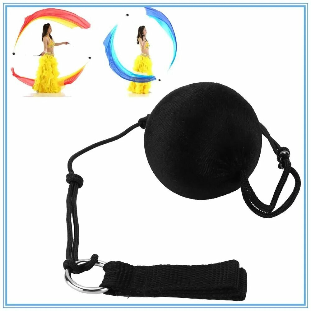 Мягкий черный пои-шар с регулируемой цепочкой, для женщин, танцевальные аксессуары