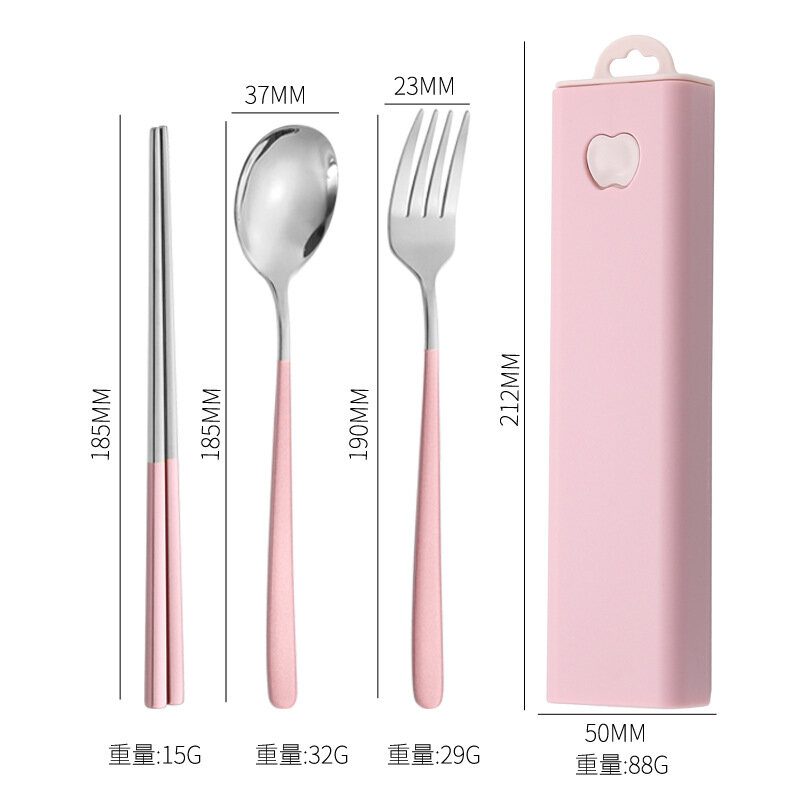 Корейская портативная посуда из нержавеющей стали 304, набор из трех предметов, компания, рекламная подарочная посуда,