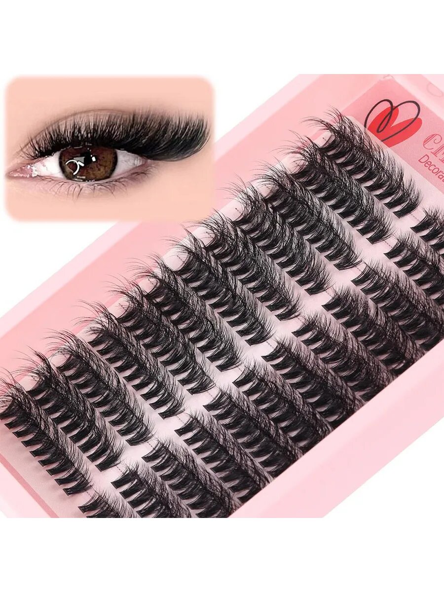 Ресницы пучковые D-изгиб, 216 шт, натуральный эффект