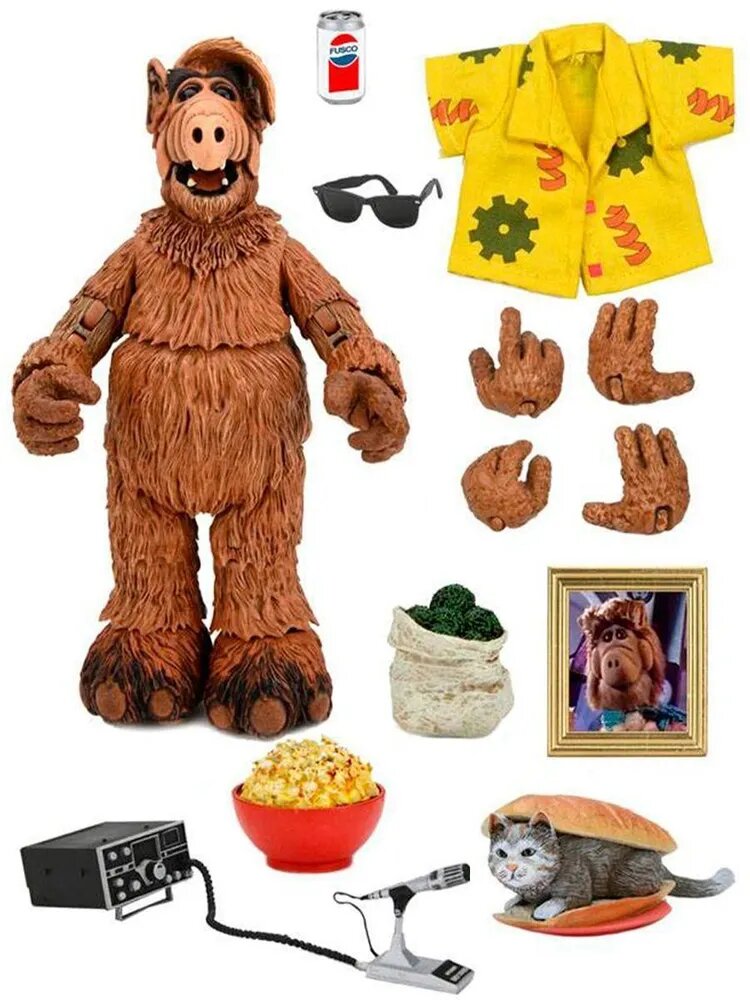 Фигурка ALF (Альф) Инопланетянин, 15 см, Коричневый, Пластик - Коллекционная модель